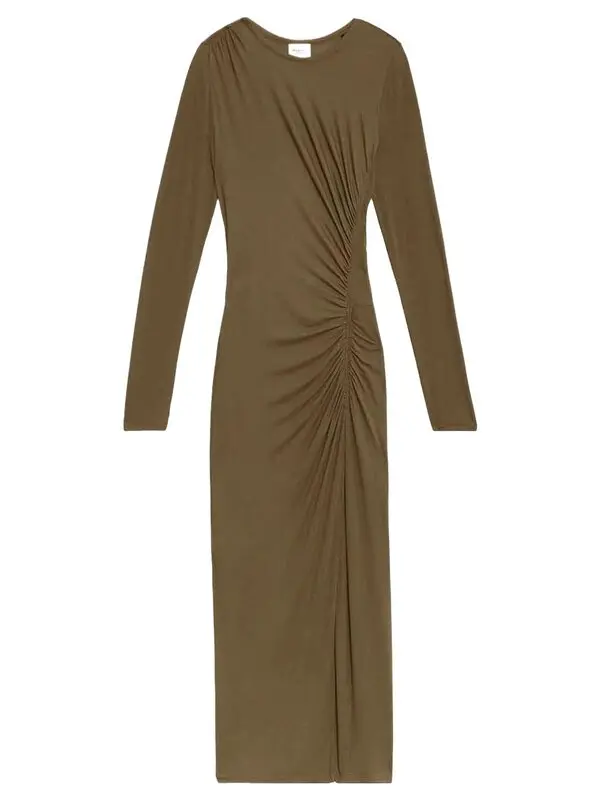 Isabel Marant Étoile Jelina Long Draped Jersey Dress - Khaki