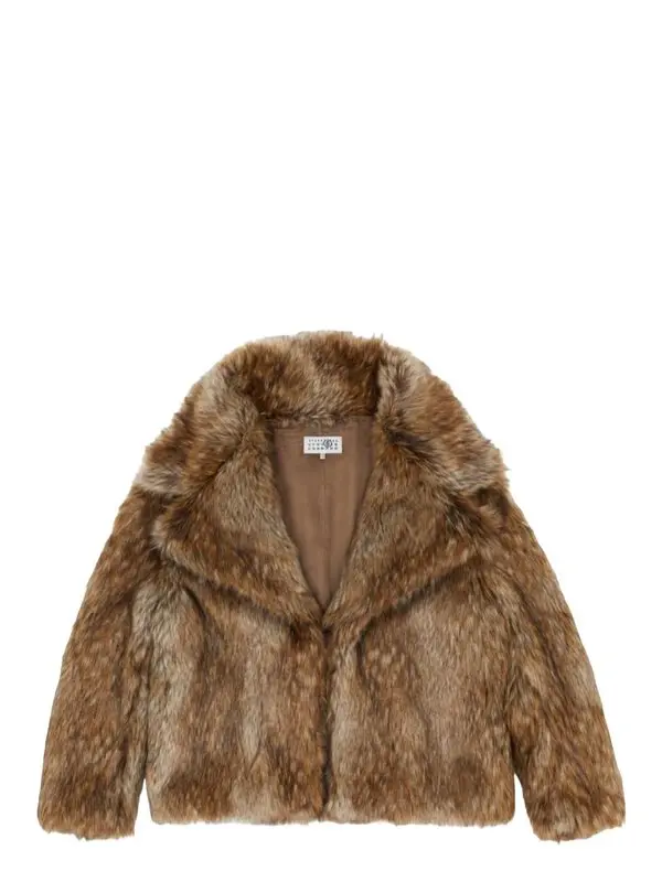 MAISON MARGIELA Faux Fur Jacket With Notched Lapel - Light Brown