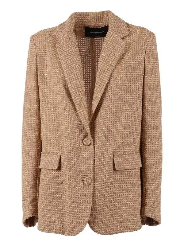 Fabiana Filippi Single-breasted Sequin Embellished Jacket - Brown