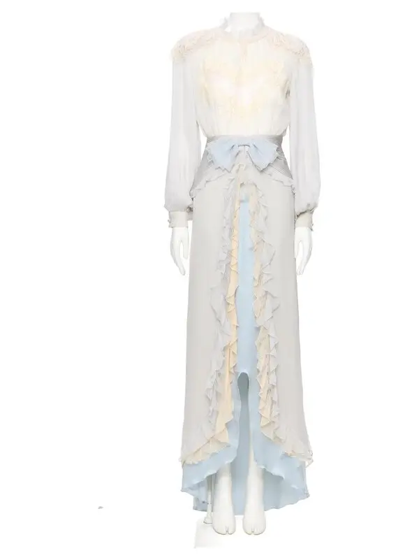 Valentino Garavani Long-sleeved Dress With Bow Detail - White