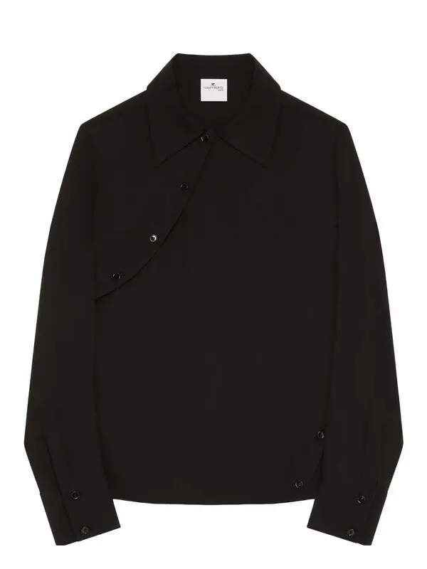 COURREGES Courrèges Long-sleeved Buttoned Shirt - Black