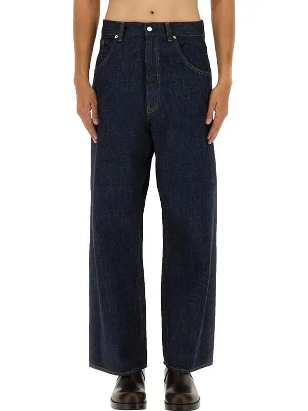 SUNFLOWER Logo Patch Wide-leg Jeans - Black
