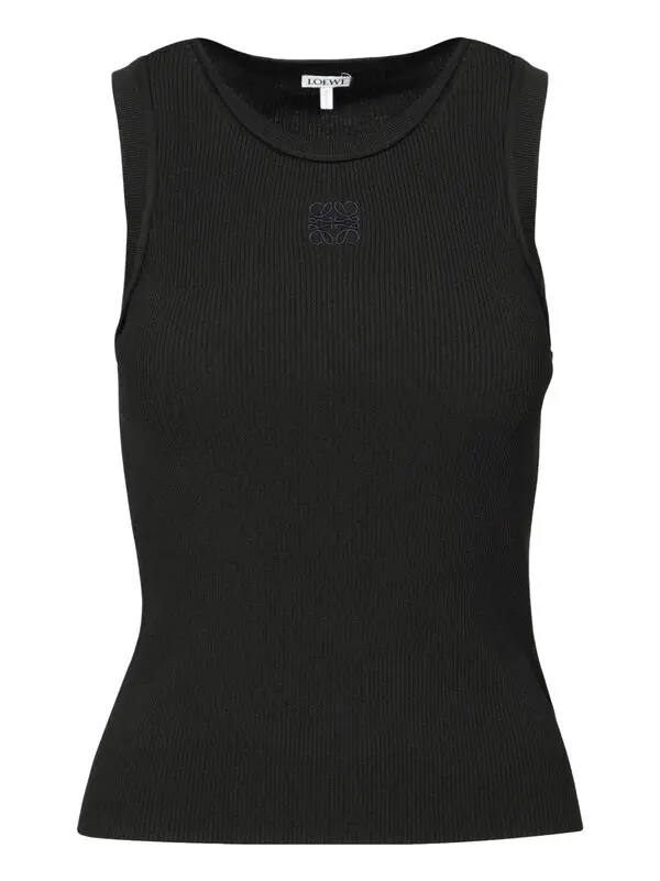 Loewe Anagram Embroidered Ribbed Top - No