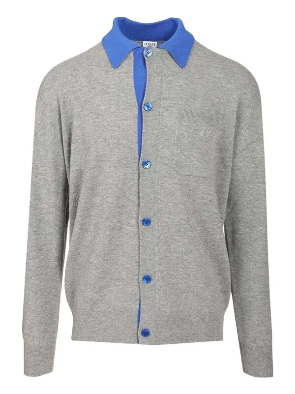 Loewe Polo-neck Cardigan - Gray