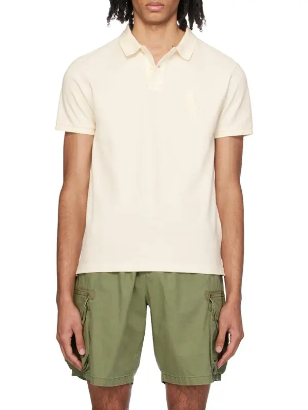 Polo Ralph Lauren Custom Slim Fit Big Pony Polo Shirt - White