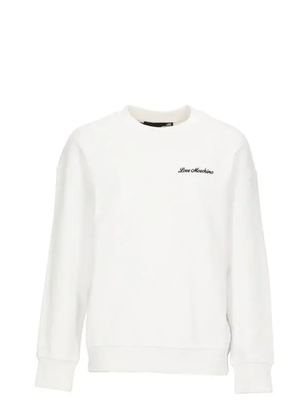 Moschino Heart Detail Crew Neck Sweatshirt - White
