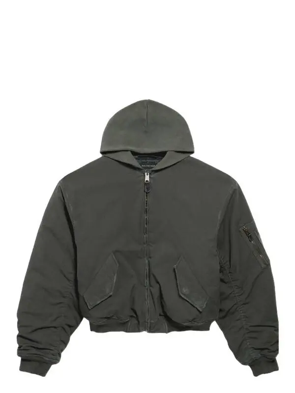 Balenciaga Hooded Standard Bomber Jacket - Anthracite