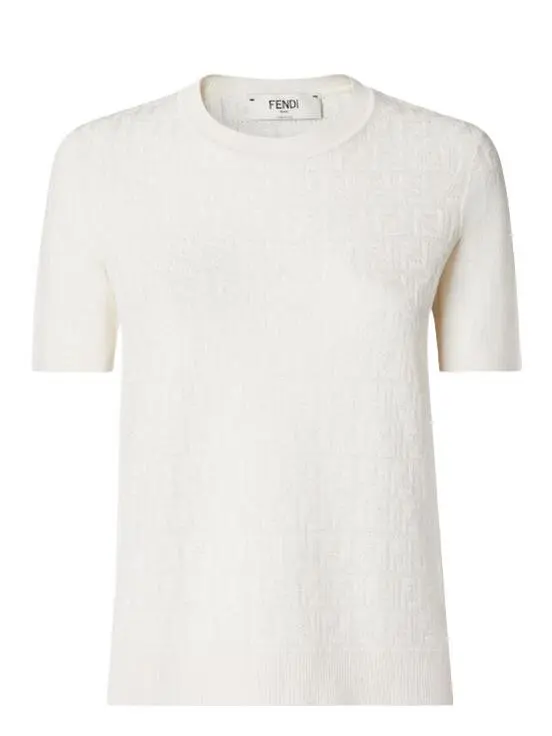 Fendi Ff Jacquard Crewneck T-shirt - White