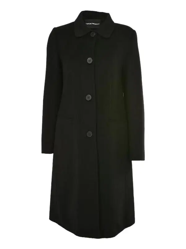Emporio Armani Cashmere Breasted Coat - Black