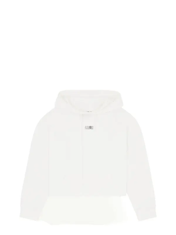 MAISON MARGIELA Hooded Sweatshirt With Raw Hem - White