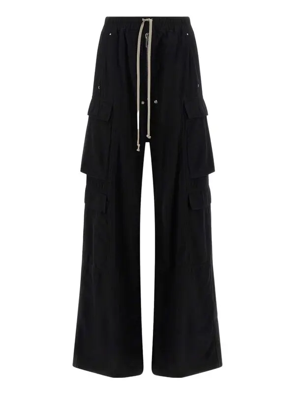 Rick Owens Double Cargo Jumbo Drawstring Belas Pants - Black