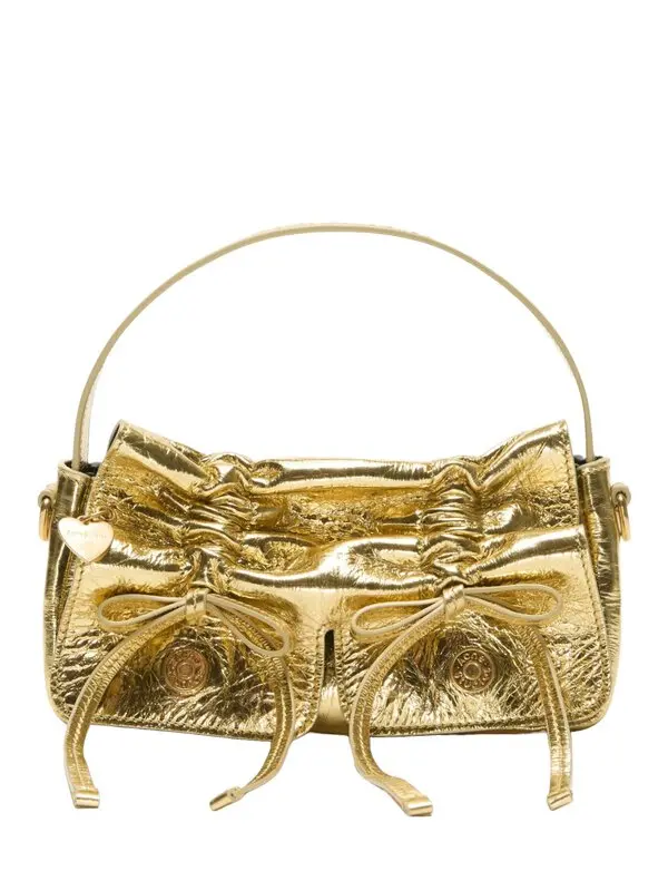 Acne Studios Metallic Calfskin Drawstring Tote Bag - Green