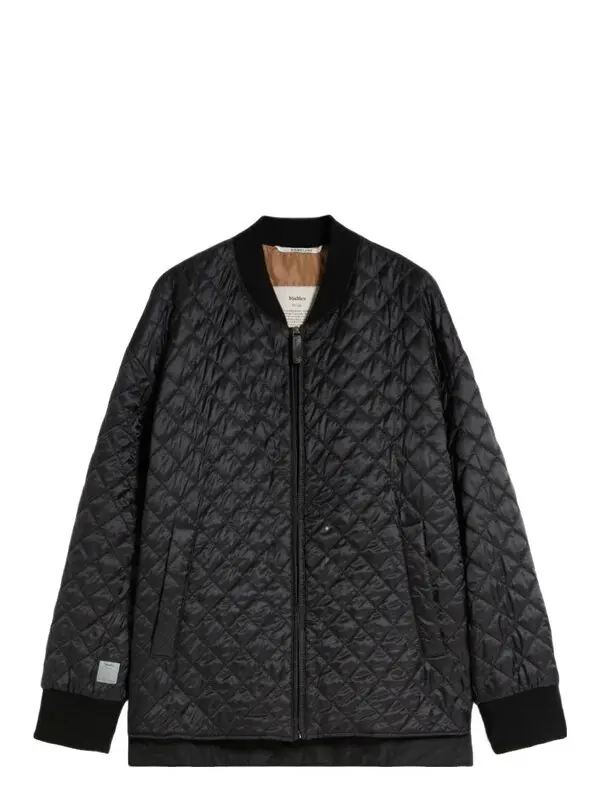 Max Mara Quilted Bomber Jacket - Black