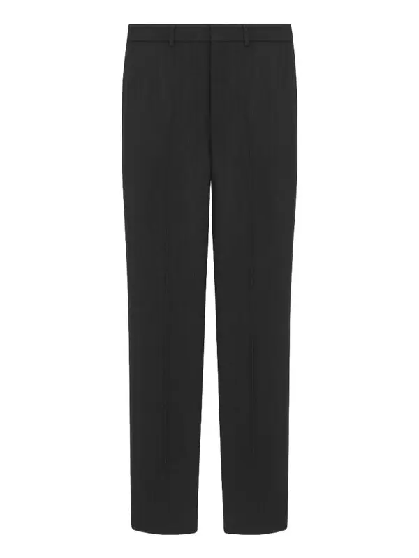 Saint Laurent Straight Leg Pinstripe Trousers - Black