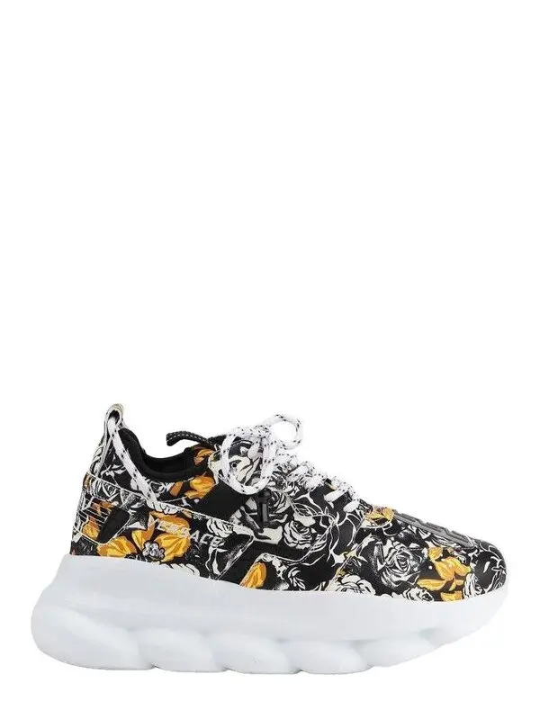 Versace Baroque Chain Reaction Sneakers - White