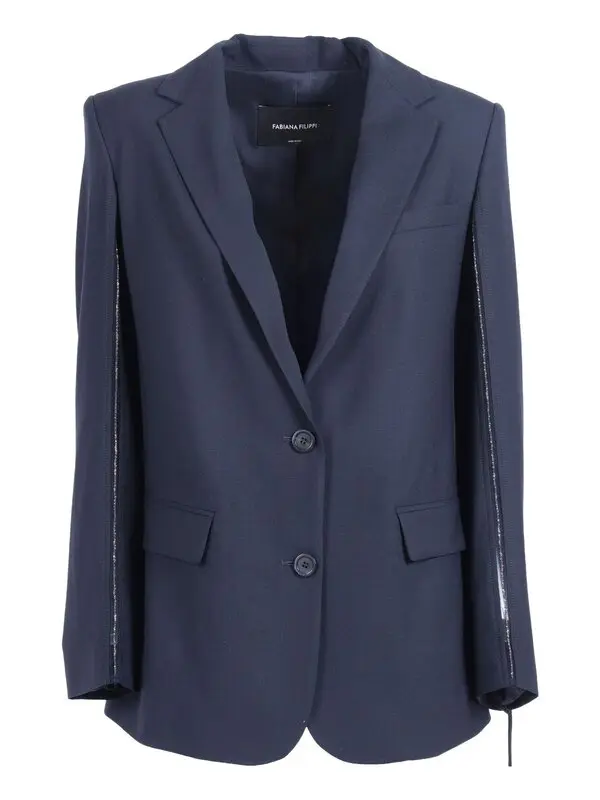 Fabiana Filippi Single-breasted Tailored Blazer - Blue
