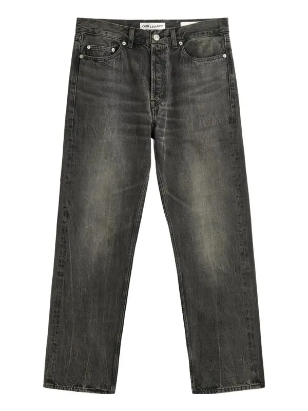 Our Legacy First Cut Straight-leg Jeans - Graphite Wave Selvedge