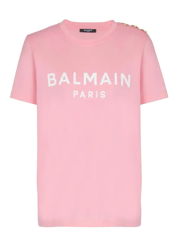 Balmain Logo Print Crewneck T-shirt - Multi-color