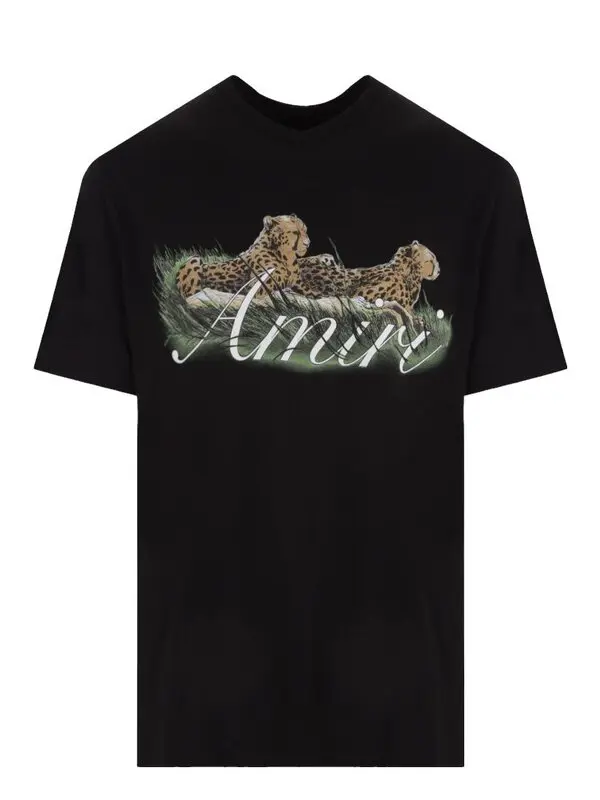 Amiri Cheetah Logo-print T-shirt - Black