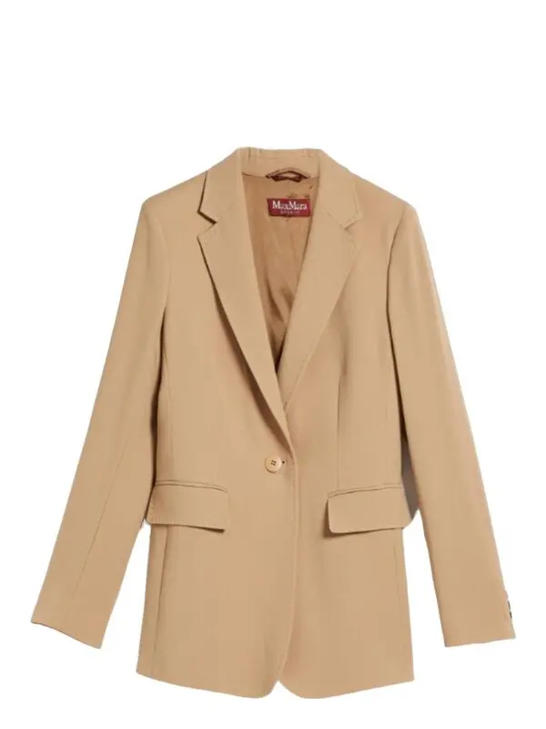 Max Mara Single-breasted Wool Blazer - Camel