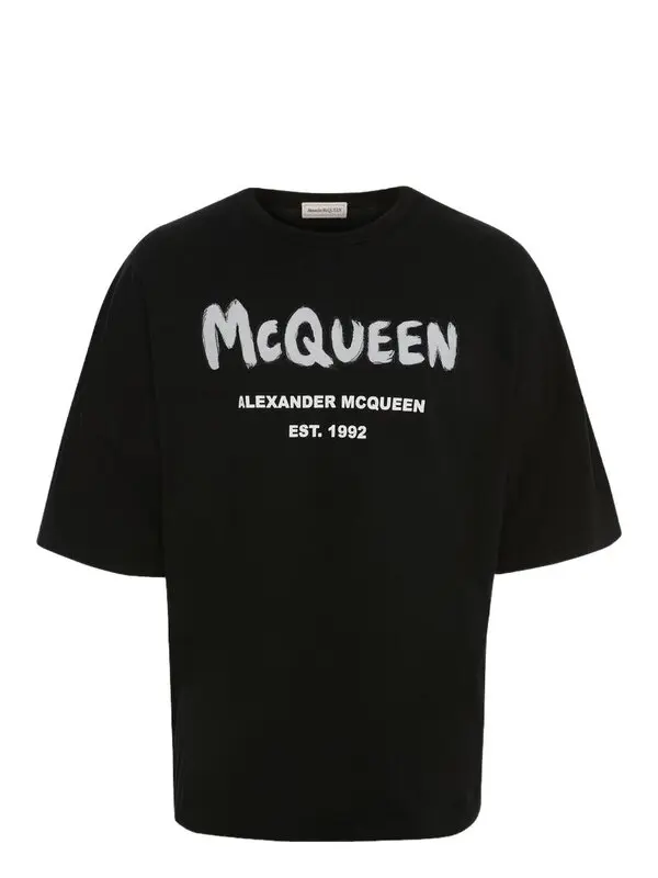 Alexander McQueen Logo Printed Crewneck T-shirt - Black