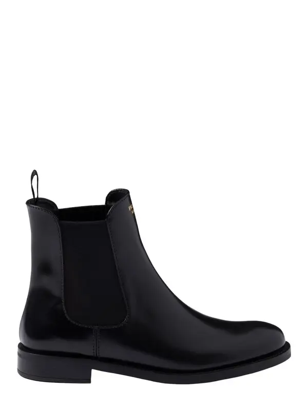 Prada Brushed Leather Chelsea Boots - Black