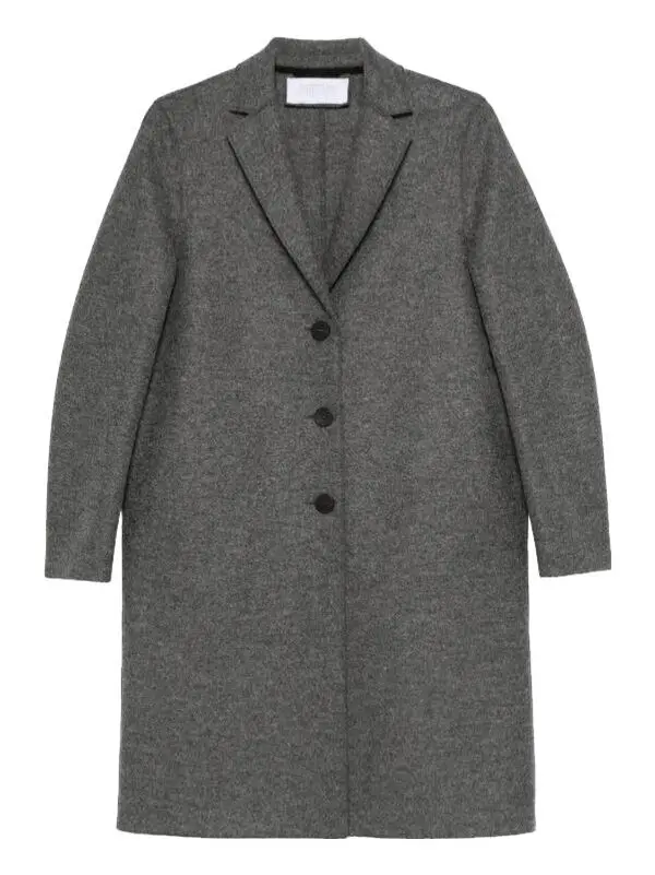 Harris Wharf London Buttoned Single-breasted Coat - Grey