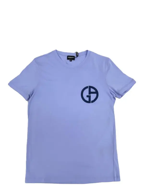 Giorgio Armani Round Neck Short Sleeve T-shirt - Blue