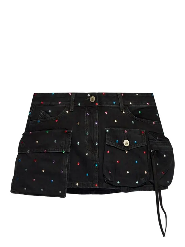 Attico Embellished Cargo Mini Skirt - Black