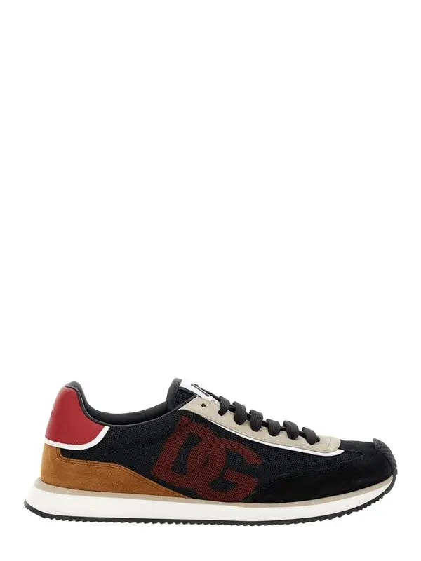 Dolce & Gabbana Dg Logo Printed Low-top Sneakers - Black