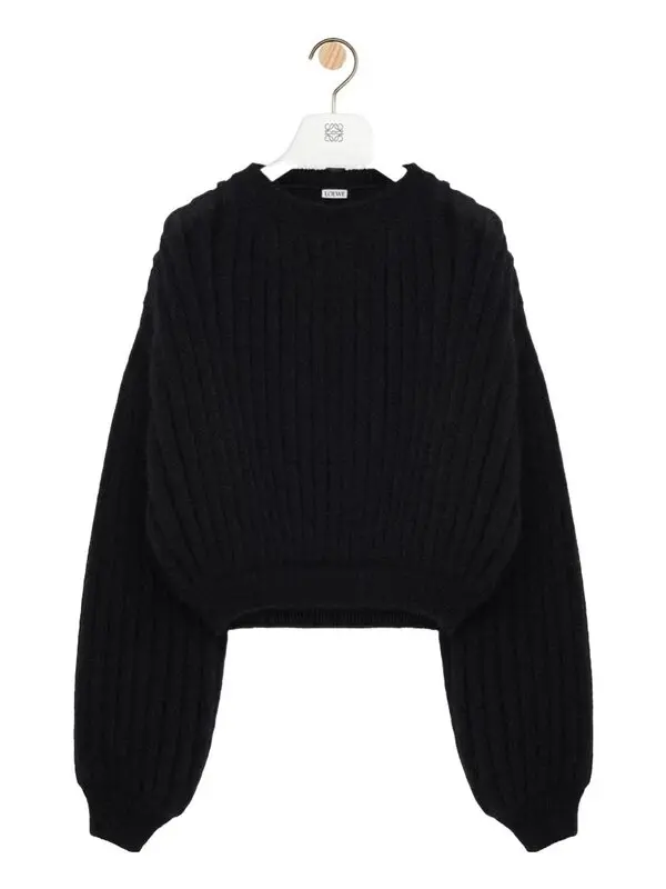Loewe Balloon Sleeve Knitted Jumper - Black