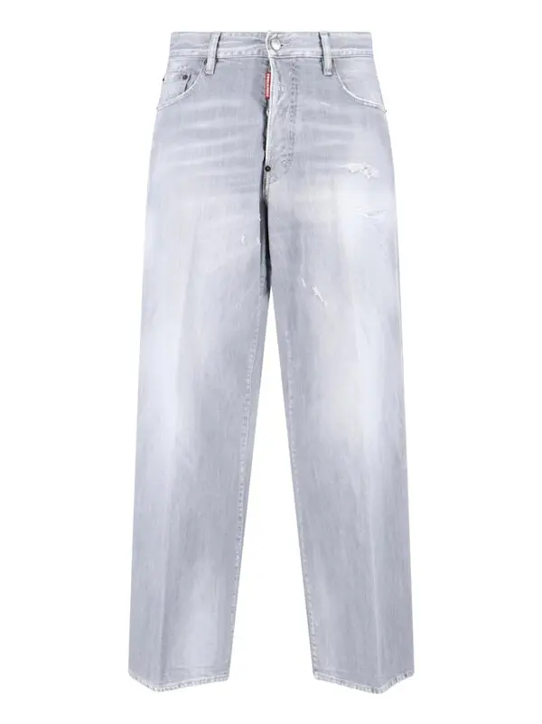 Dsquared2 Straight Leg Distressed Jeans - White