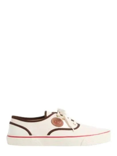 Valentino Garavani Vlogo Signature Lace-up Sneakers - Ivory/dark Brown