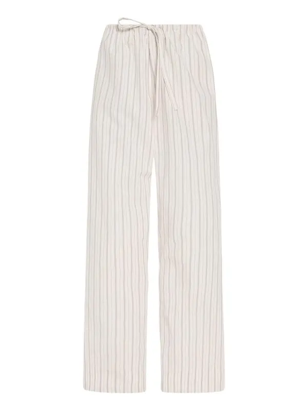 THE ROW Hypnosta Striped Wide-leg Pants - White/graphite Black