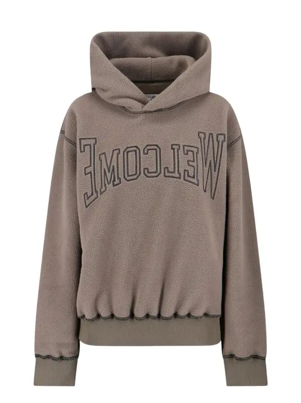 MAISON MARGIELA Long Sleeve Hoodie With Embroidery - Gray