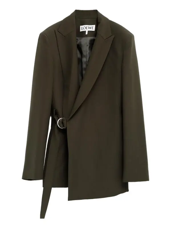 Loewe Belted Wool Jacket - Khaki Green