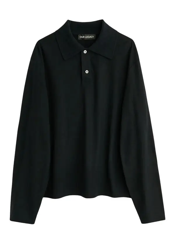 Our Legacy Rugby Long-sleeve Knitted Top - Black
