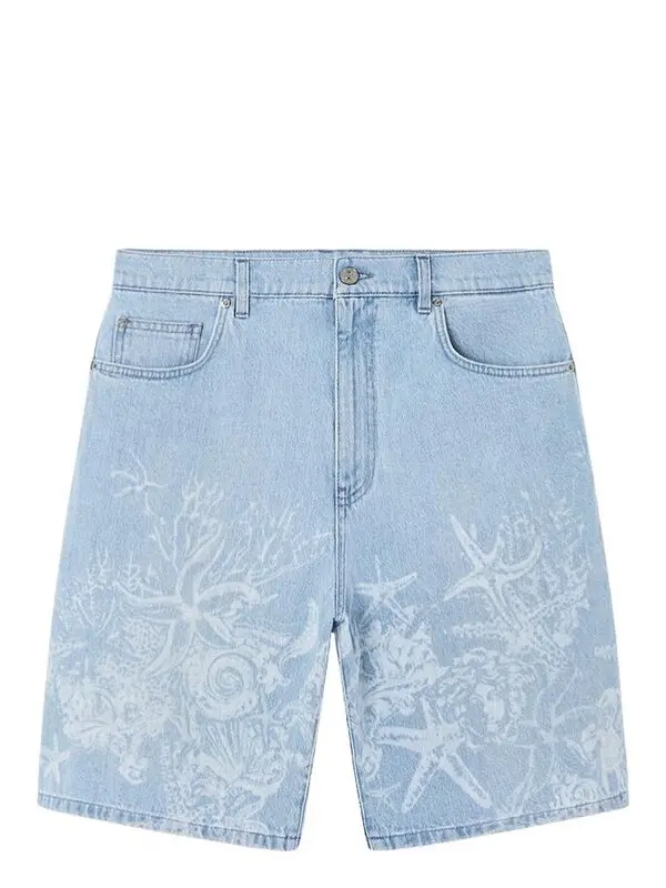 Versace Barocco Sea Denim Shorts - Blue