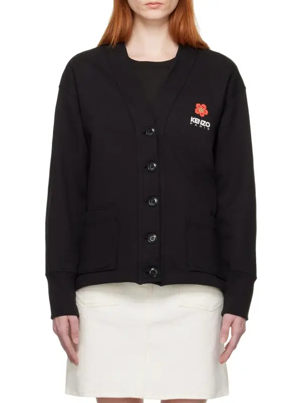 Kenzo Boke Flower Buttoned Cardigan - Black
