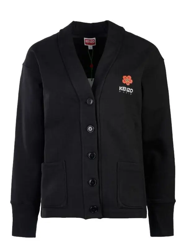 Kenzo Boke Flower Buttoned Cardigan - Black