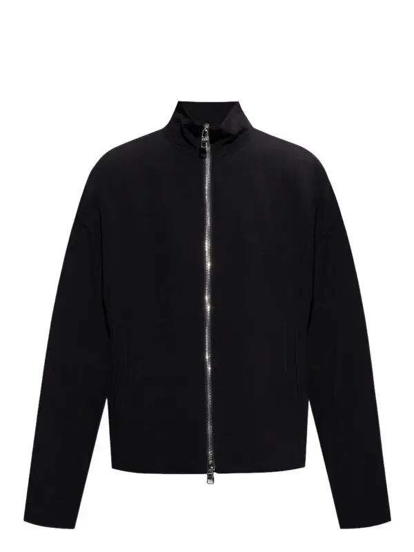 Alexander McQueen Stand Collar Zip Up Jacket - Black
