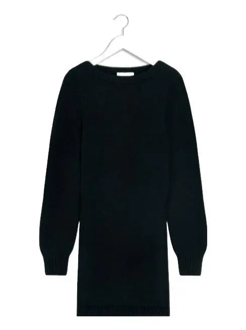 LEMAIRE Long-sleeved Crewneck Jumper With Side Slits - Black