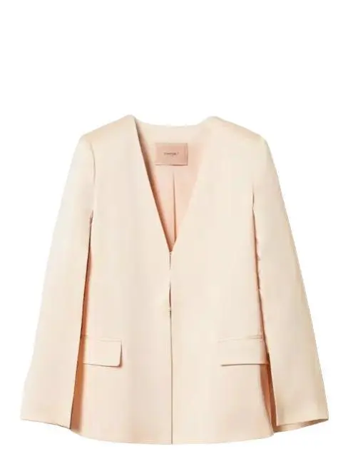 TWINSET Satin Cape Jacket - Nude