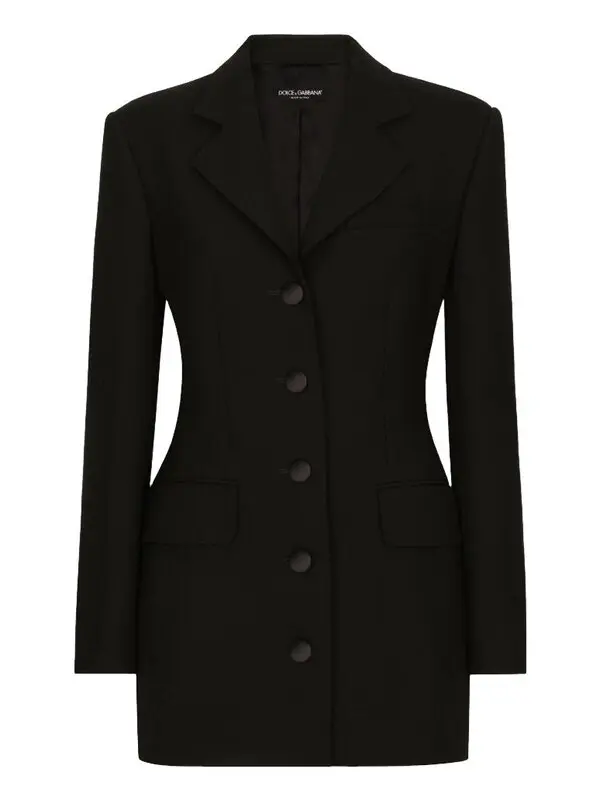 Dolce & Gabbana Single-breasted Long-sleeve Blazer - Black