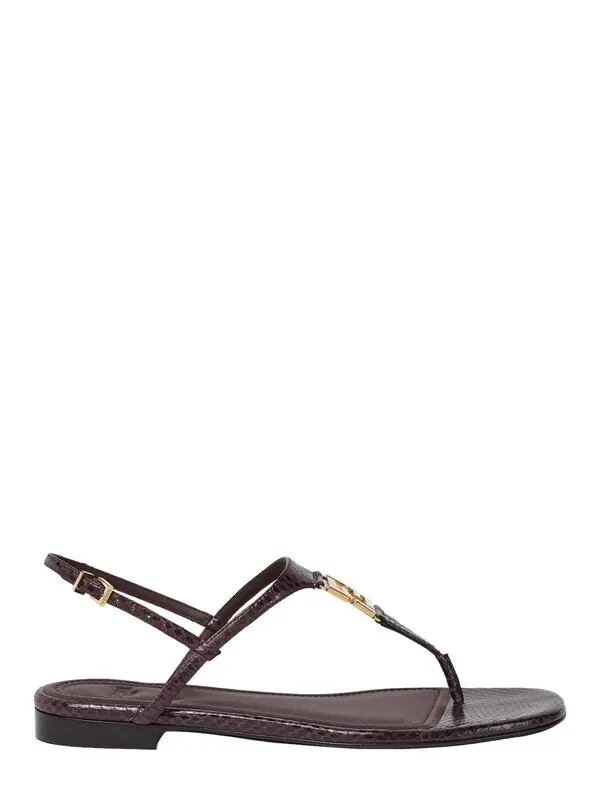 Fendi Ff Thong Sandals - Dark Purple