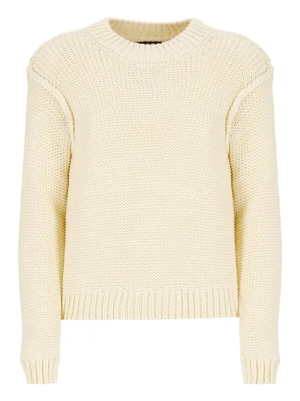 A.p.c. Crewneck Jumper With Ribbed Details - Nude