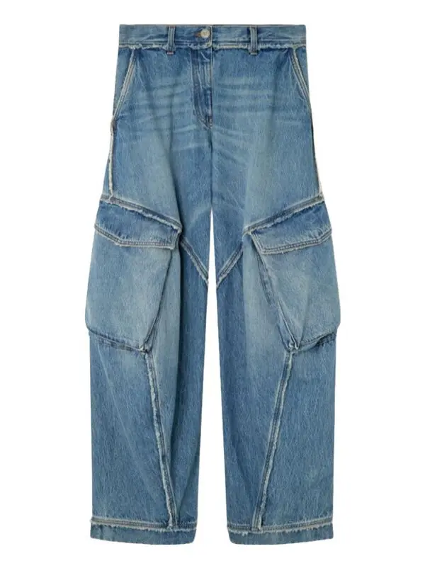 Versace Logo-rise Cargo Jeans - Blue