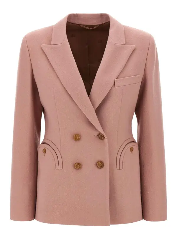 BLAZÉ MILANO Charmer Double-breasted Slim Fit Blazer - Pink