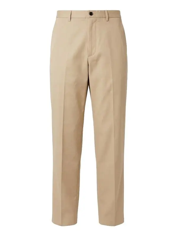 Gucci Embroidered Cotton Twill Trousers - Sand-colored