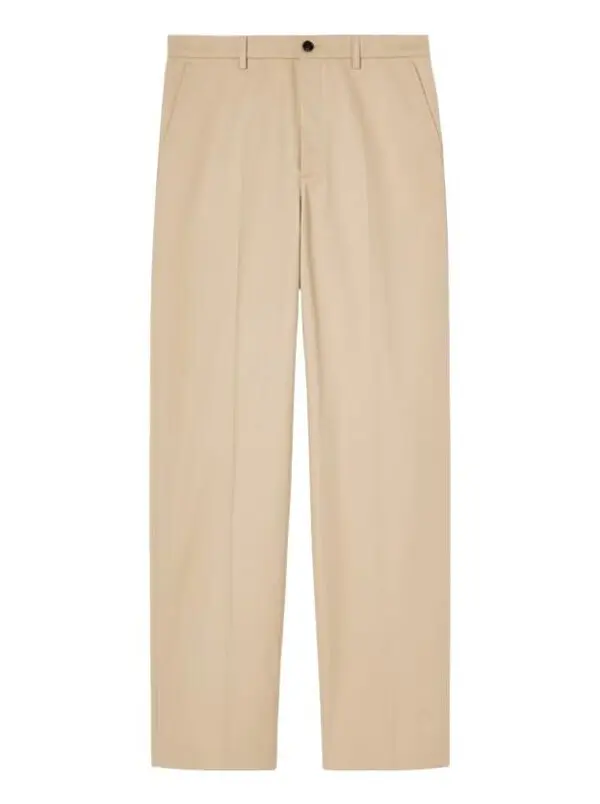 Gucci Embroidered Cotton Twill Trousers - Sand